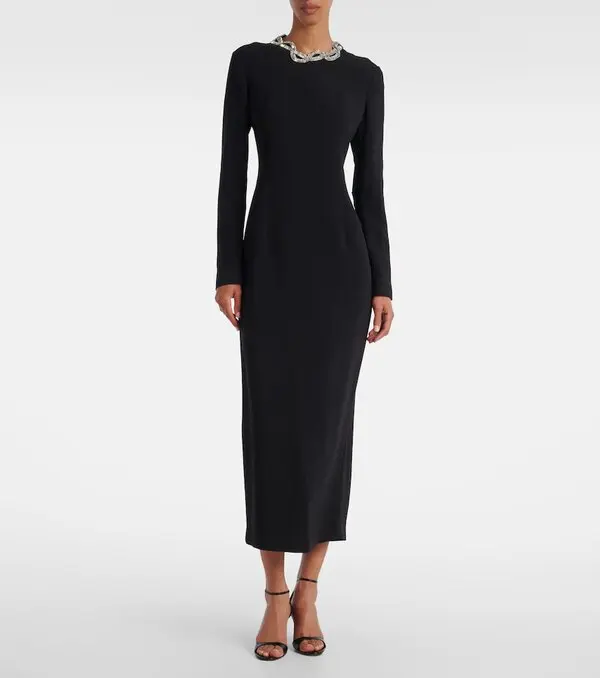 THE ROW Mitsuko Embellished Cady Midi Dress