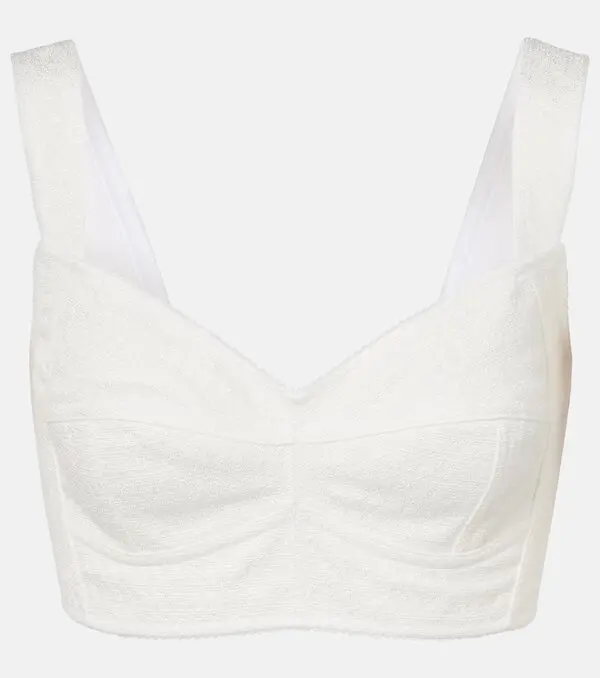 Dolce & Gabbana Scalloped Bra Top - White