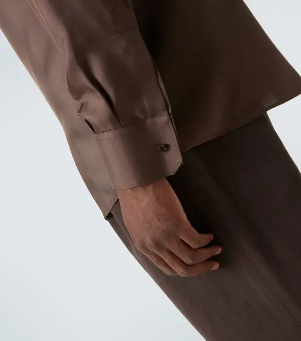 Dolce & Gabbana Silk Twill Dress Shirt - Brown