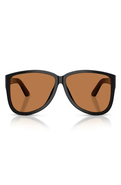 Miu Miu 61mm Pilot Sunglasses - Black/ Brown