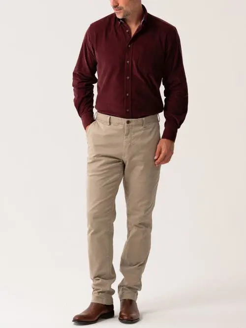 KOY CLOTHING Corduroy Long Sleeve Shirt - Port