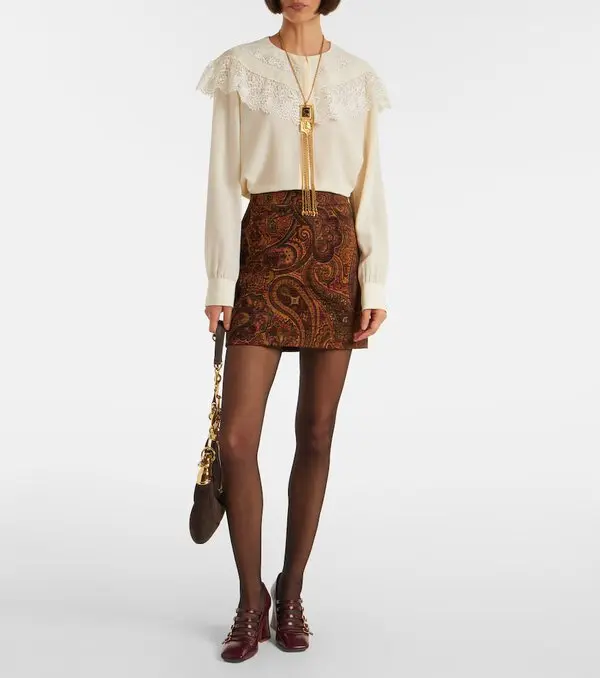 Chloé Paisley Jacquard Mini Skirt