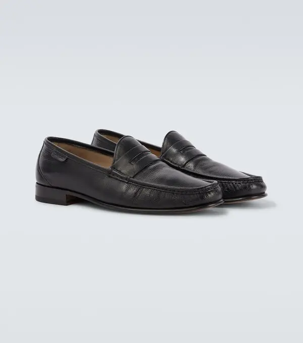 TOM FORD York Leather Penny Loafers