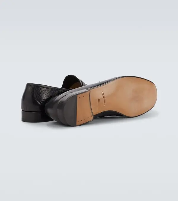 TOM FORD York Leather Penny Loafers