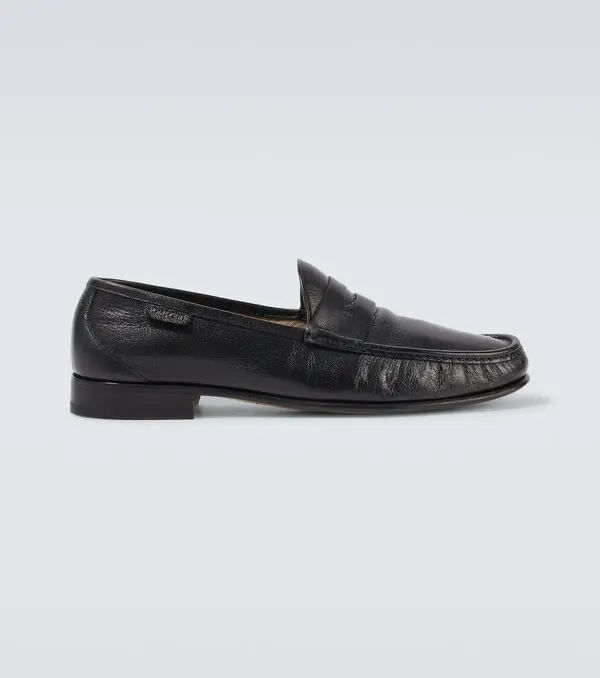 TOM FORD York Leather Penny Loafers