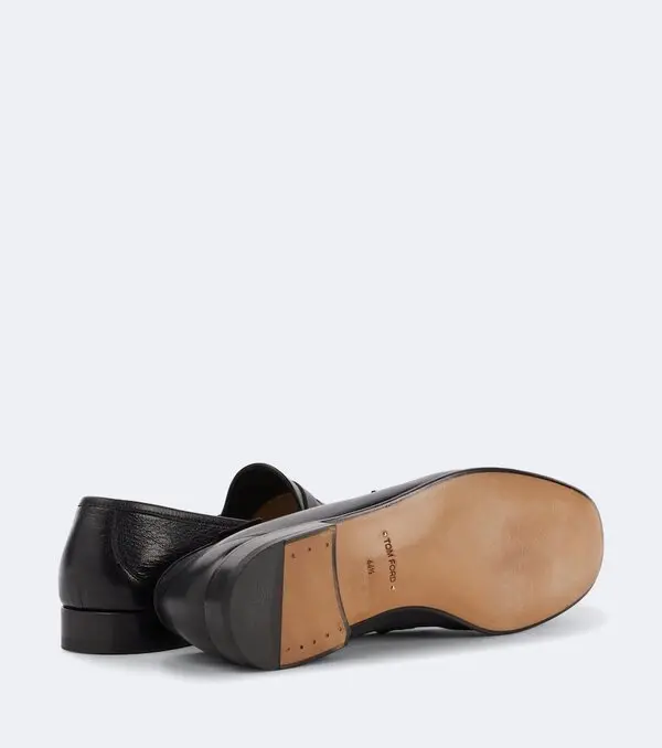 TOM FORD York Leather Penny Loafers
