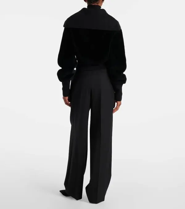 Victoria Beckham Shearling Bomber Jacket