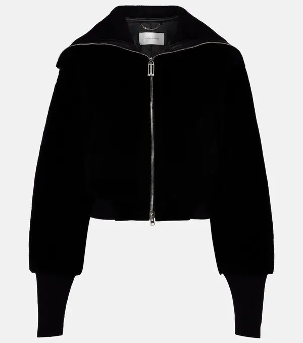 Victoria Beckham Shearling Bomber Jacket - Black