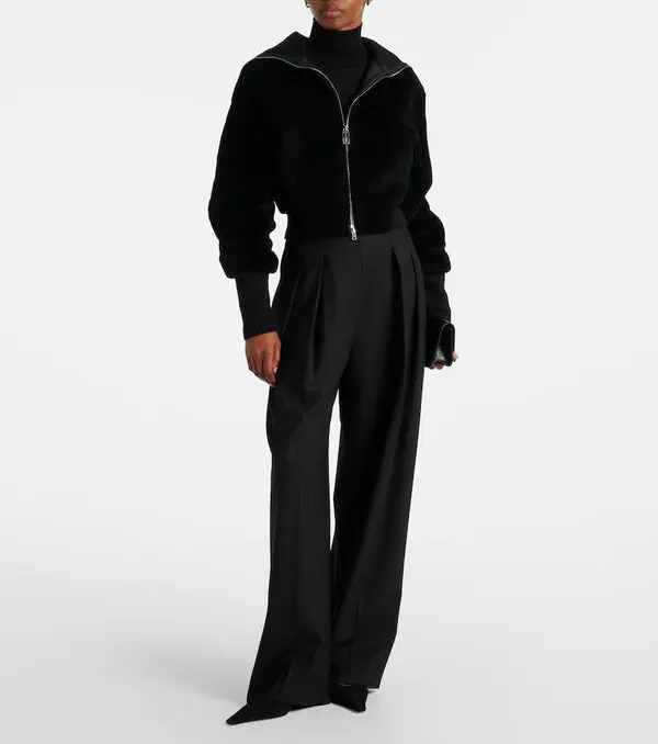 Victoria Beckham Shearling Bomber Jacket