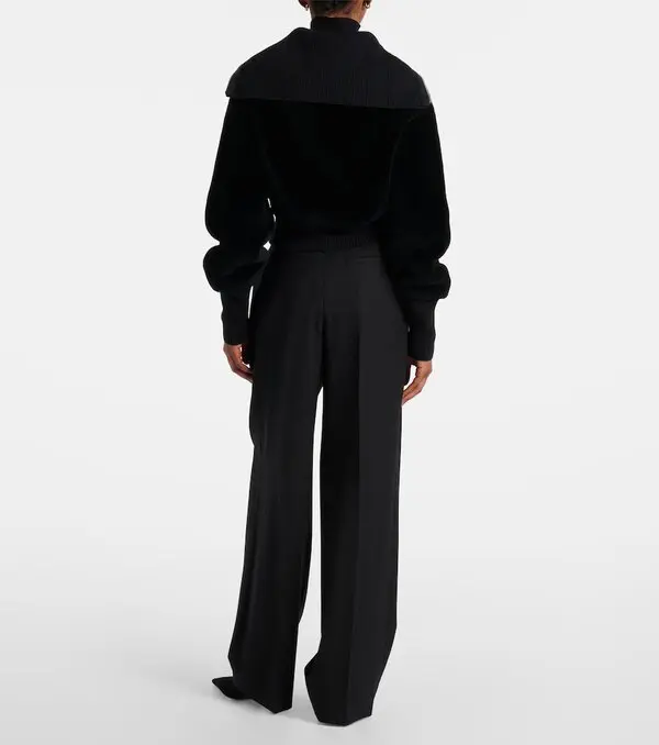 Victoria Beckham Shearling Bomber Jacket
