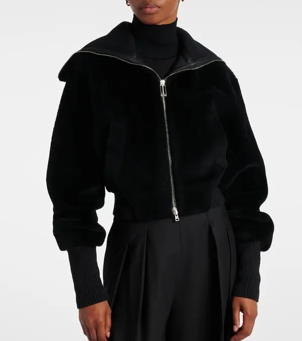 Victoria Beckham Shearling Bomber Jacket