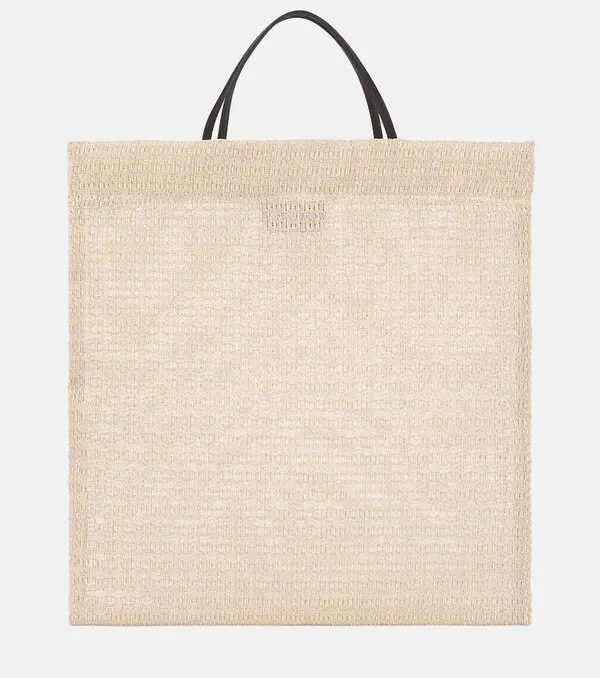 THE ROW Barn Mini Leather-trimmed Tote Bag - Neutrals
