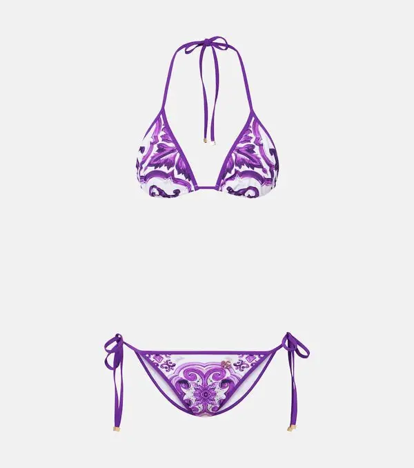 Dolce & Gabbana Printed Bikini - Purple