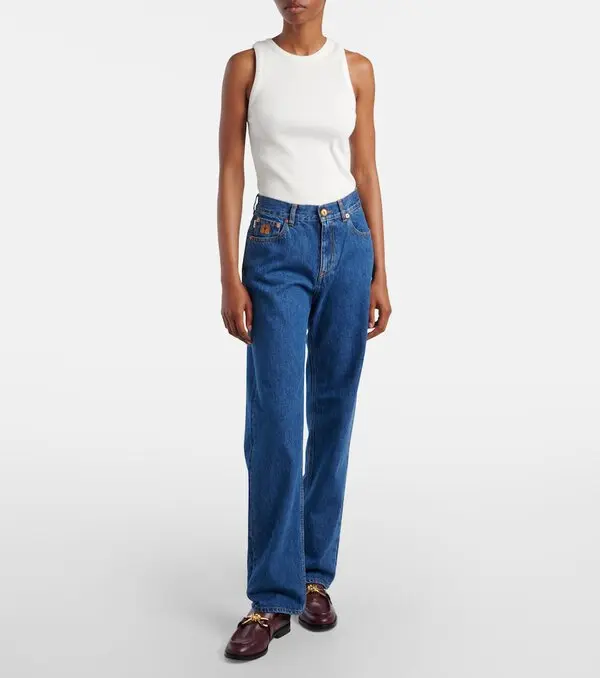 BLAZÉ MILANO Paso Mid-rise Straight Leg Jeans Sapphire