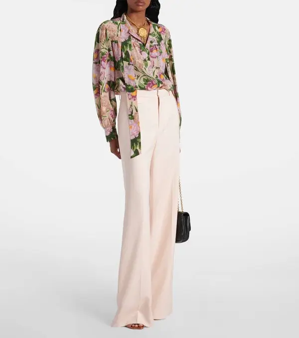 Chloé Tie-neck Silk Crêpe De Chine Blouse - Multicoloured