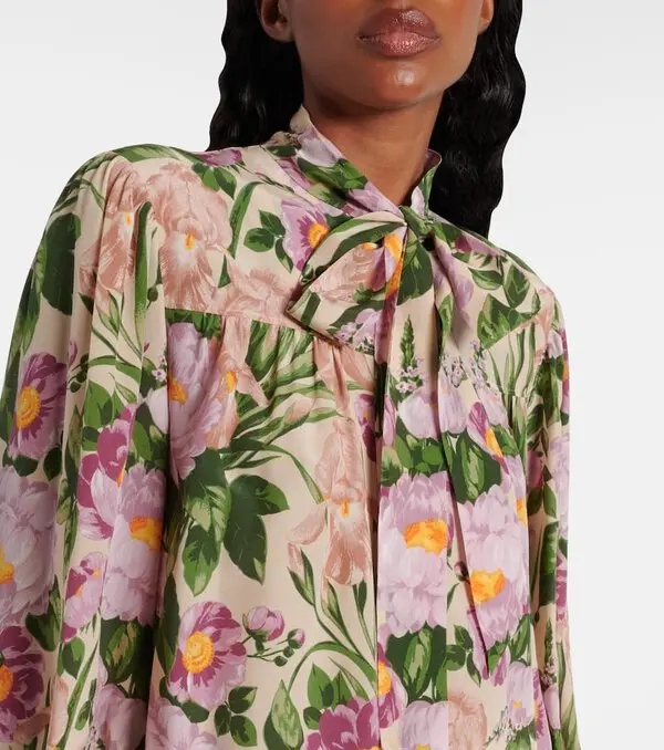 Chloé Tie-neck Silk Crêpe De Chine Blouse - Multicoloured
