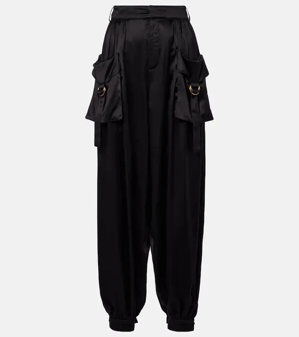 Chloé High-rise Silk Satin Cargo Pants