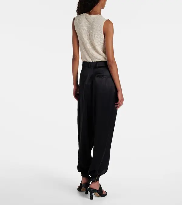 Chloé High-rise Silk Satin Cargo Pants