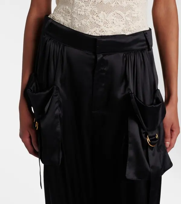 Chloé High-rise Silk Satin Cargo Pants