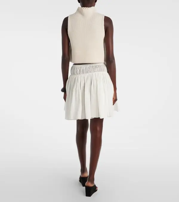 Alaïa Cropped Cotton-blend Top