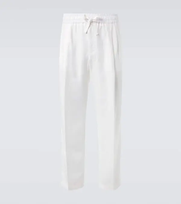 Dolce & Gabbana Linen Straight Pants - White