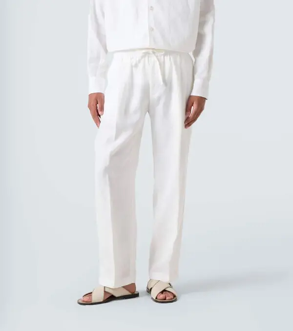 Dolce & Gabbana Linen Straight Pants - White