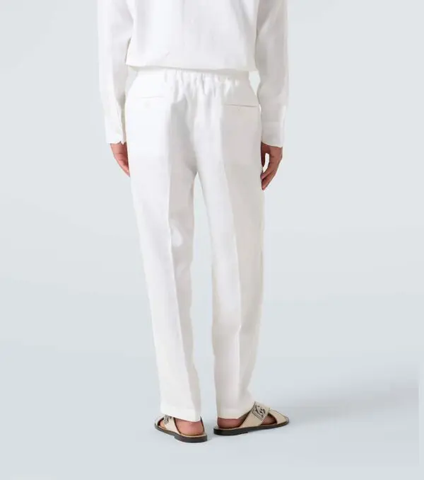 Dolce & Gabbana Linen Straight Pants - White