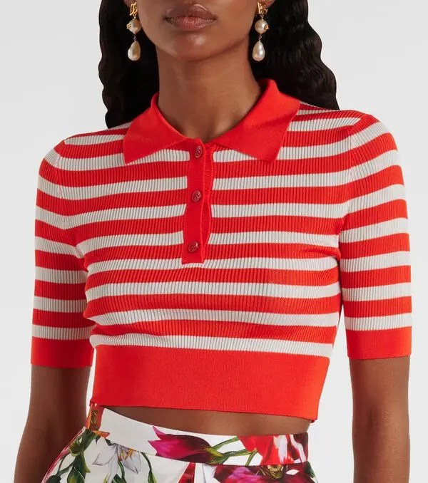 Dolce & Gabbana Striped Polo Shirt - Red