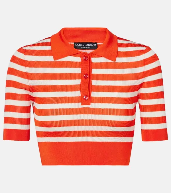 Dolce & Gabbana Striped Polo Shirt - Red