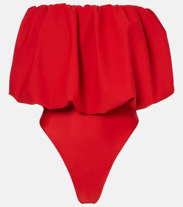 ADRIANA DEGREAS Coquille De Mer Bodysuit - Red