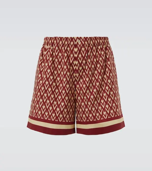 Valentino Garavani Toute La V Cotton Poplin Bermuda Shorts