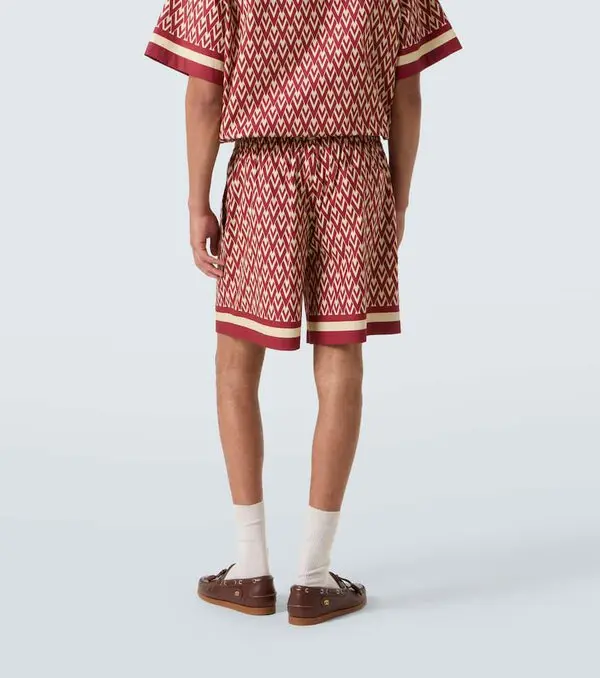 Valentino Garavani Toute La V Cotton Poplin Bermuda Shorts