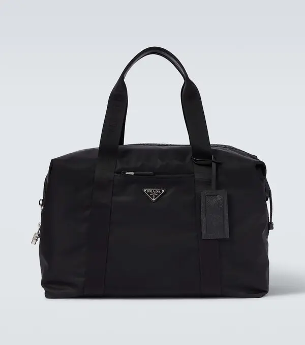 Prada Re-nylon Leather-trimmed Duffle Bag - Black