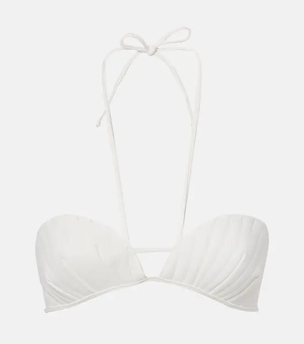 ADRIANA DEGREAS Coquille De Mer Halterneck Bikini - White