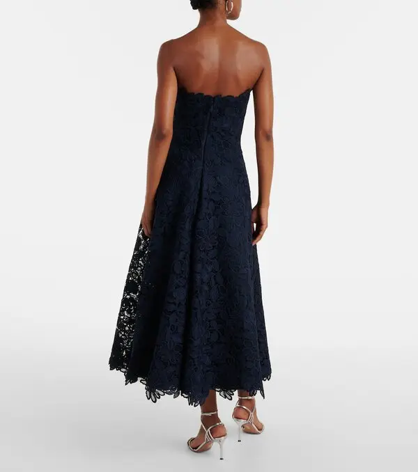 Costarellos Mariela Appliqué Lace Gown