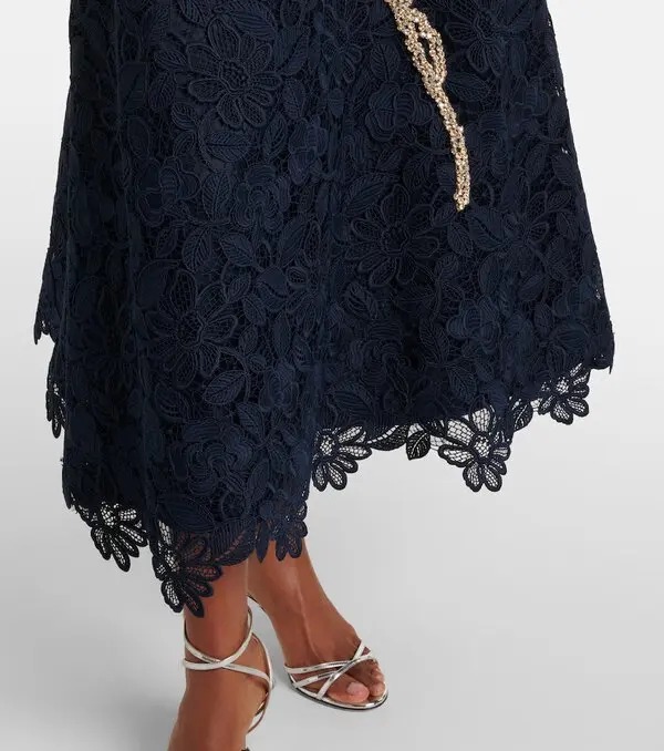 Costarellos Mariela Appliqué Lace Gown