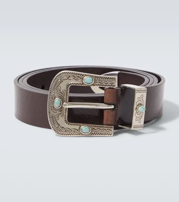 Brunello Cucinelli Embellished Leather Belt - Brown