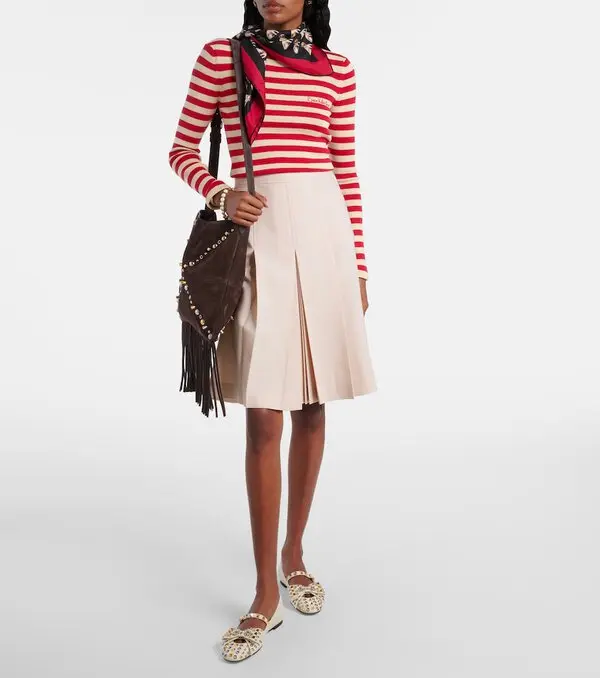 Valentino Garavani Suede Shoulder Bag With Embellishments And Fringe - Brown