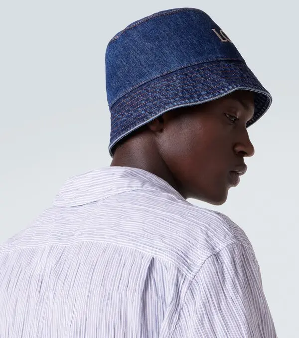 Loewe Logo Denim Bucket Hat