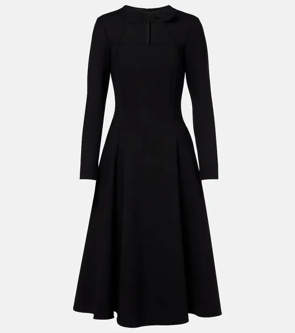 Oscar De La Renta Cutout Wool-blend Cocktail Dress - Black