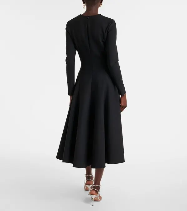 Oscar De La Renta Cutout Wool-blend Midi Dress