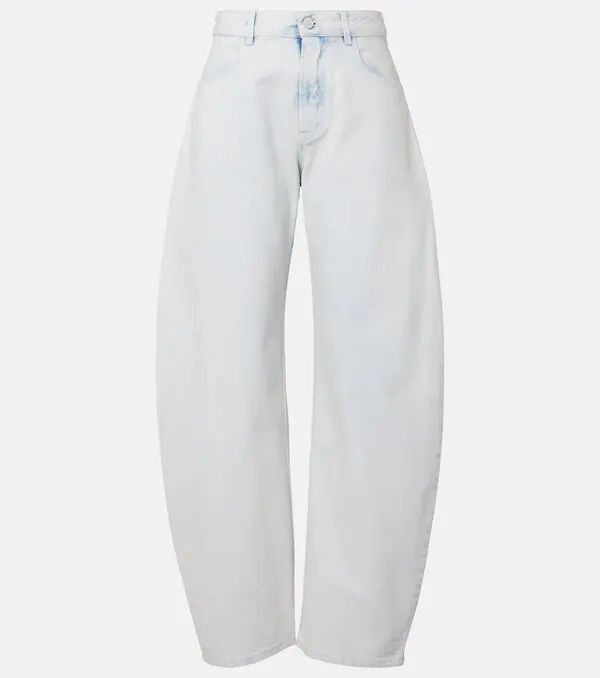 Alaïa Low-rise Barrel-leg Jeans - Blue