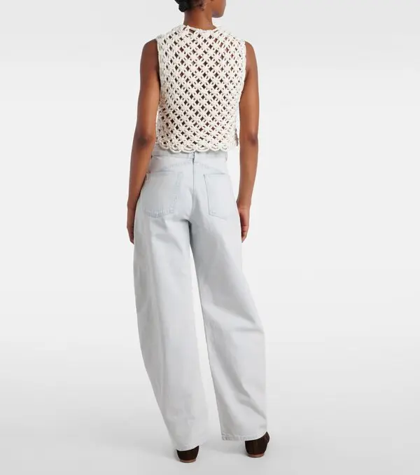 Alaïa Low-rise Barrel-leg Jeans - Blue