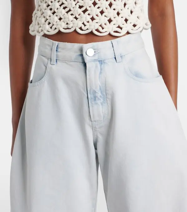 Alaïa Low-rise Barrel-leg Jeans - Blue