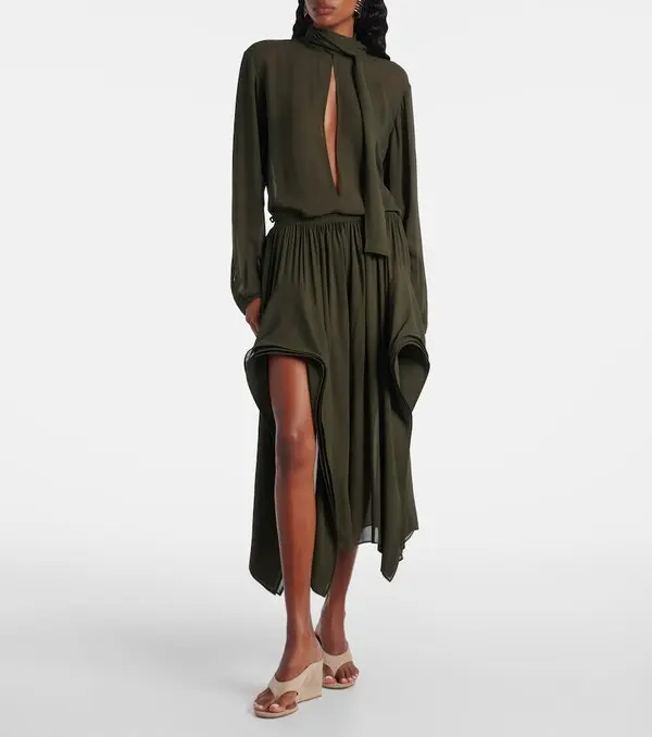 Alaïa Crêpe Georgette Blouse - Green
