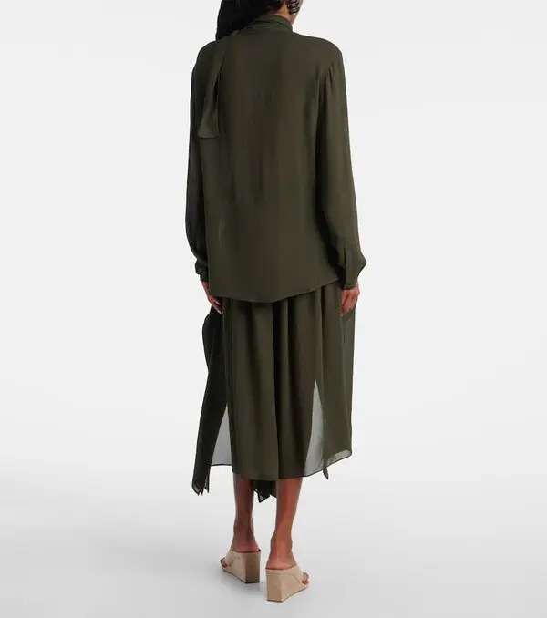 Alaïa Crêpe Georgette Blouse - Green