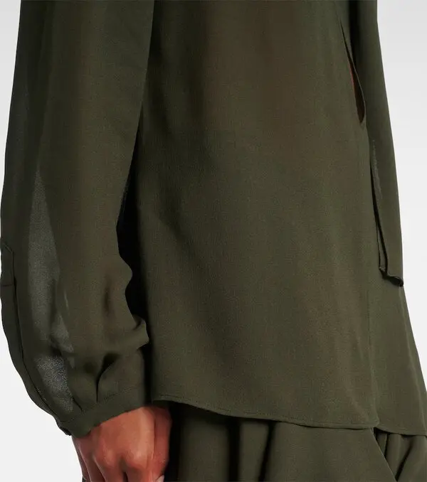 Alaïa Crêpe Georgette Blouse - Green
