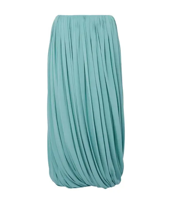 Alaïa Gathered Jersey Midi Skirt - Blue