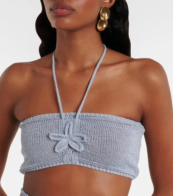 BANANHOT Zorya Halterneck Lamé Top