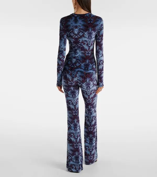 Etro Printed Jersey Top - Blue